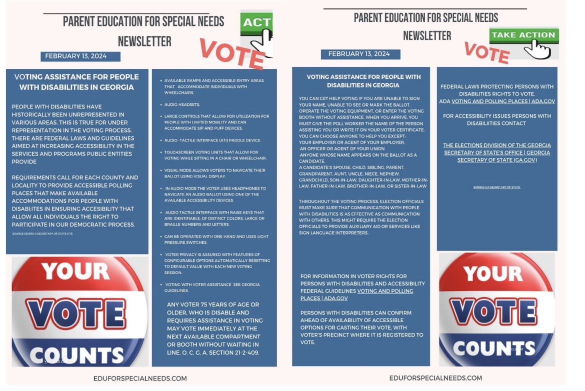 Voting Assistance for people with Disabilities. – Parent Education